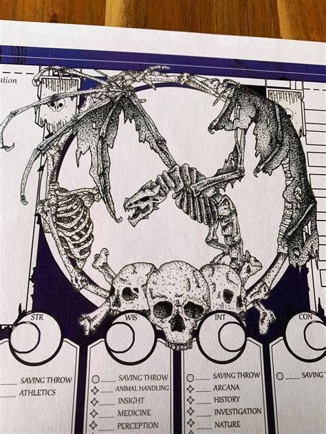 DnD Character Sheet Necromancer Undertaker InkandClaw