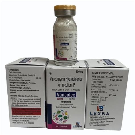 Vancomycin Hydrochloride Vancolex 500mg Injection Vancomycin 20