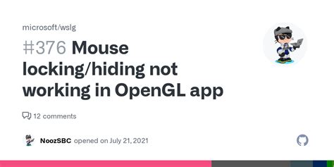 Mouse Locking Hiding Not Working In OpenGL App Issue Microsoft Wslg GitHub