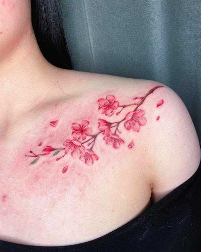 27 Collarbone Tattoo Ideas With Minimalist Floral Color And Fine