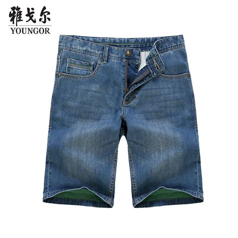 【雅戈尔官方旗舰店】2014新款男装牛仔蓝色棉质修身水洗短裤j021雅戈尔官方旗舰店