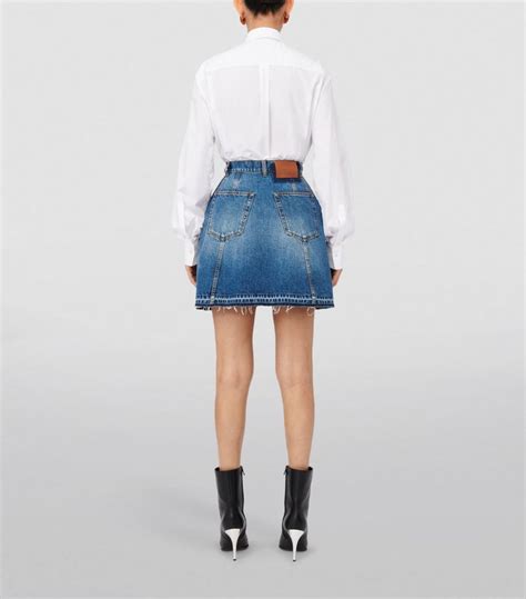Womens Alexander McQueen Blue Denim Mini Skirt Harrods US