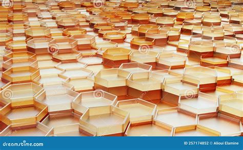 Hexagon Pattern Futuristic Surface Concept With Hexagons Abstract Honeycomb Hexagonal Grid