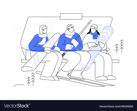 Ski Lift Isolated Cartoon Royalty Free Vector Image