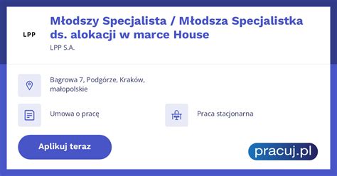Oferta Pracy Młodszy Specjalista Młodsza Specjalistka Ds Alokacji W