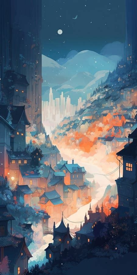 童话村魔幻世界卡通画的美丽插图 生殖 库存例证 插画 包括有 建筑 家庭 五颜六色 室外 夏天 278080148