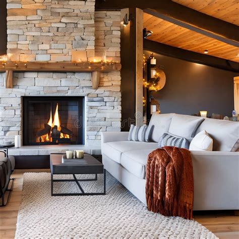 1 A Cozy Living Room With A Fireplace Plush Sofa And Rustic Decor3