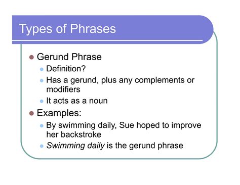 Phrases And Clauses The Types Of Phrases Types Of Clause PDF