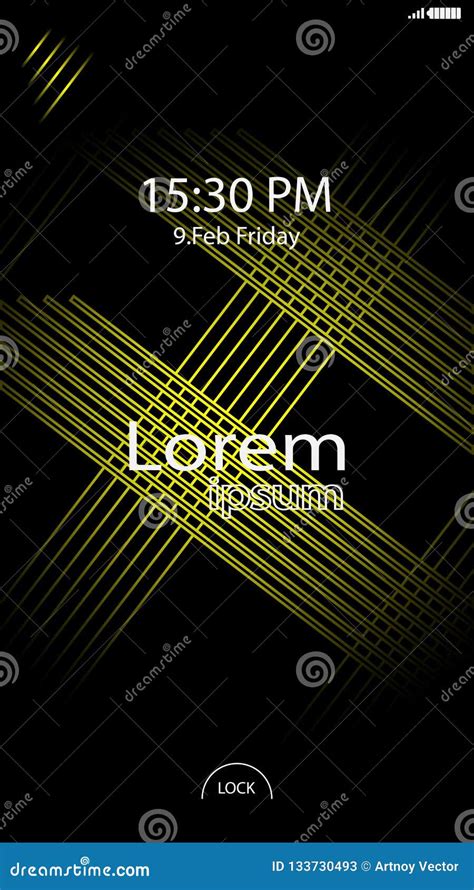 Modern Lock Screen For Mobile Apps Mobile Wallpaper Stock Vector