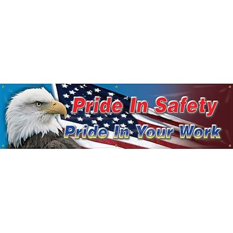 Accuform Safety Banner Pride In Safety Pride In Your Work 28 X 96