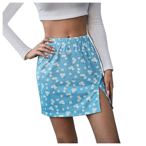 Ploknplq Skirts For Women Mini Skirt Womens Sexy Elastic Waist Open