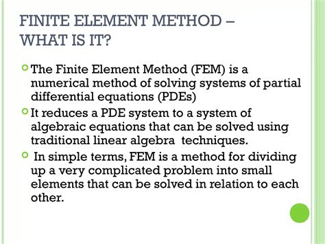 Introduction To Finite Element Methodfem Ppt