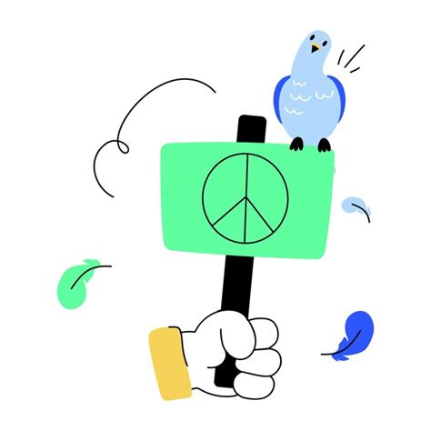 Un Mini Dibujo De La Paloma De La Paz Vector Premium