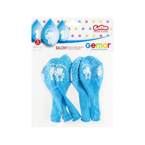 Сини висящи балони за 1 ви рожден ден 5 бр 12 инча 30 см Emag Bg