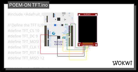 ST Nucleo POEM ON TFT BY ARVIND Wokwi ESP32 STM32 Arduino Simulator