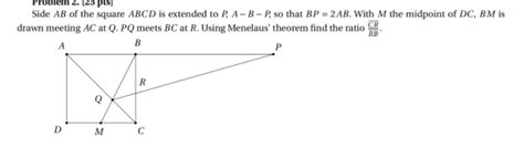 Problem 2 25 Pts Side Ab Of The Square Abcd Is Extended To P A B