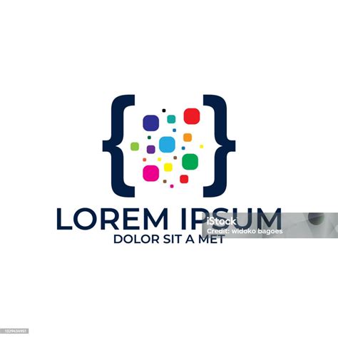 디지털 코드 디자인 일러스트레이션입니다 다채로운 디자인 코딩 프로그래머 아이콘 벡터입니다 흰색 배경에서 격리된 미디어 아이콘