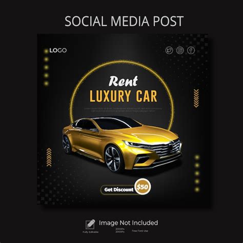 Social Media Car Post Premium Vector