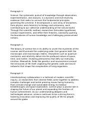 Science Docx Paragraph 1 Science The Systematic Pursuit Of Knowledge Through Observation