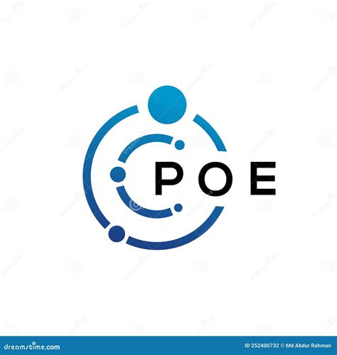 Poe Letter Technology Logo Design On White Background Poe Creative