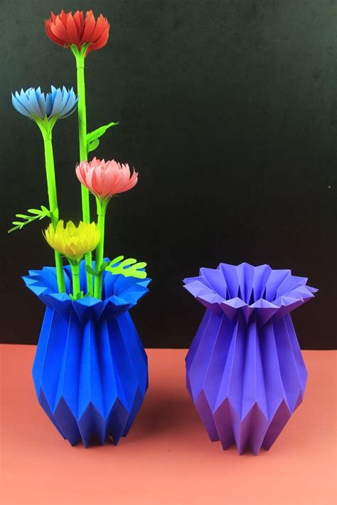 Diy Flower Vase Decoration Ideas Paper Flowers Paper Flower Making