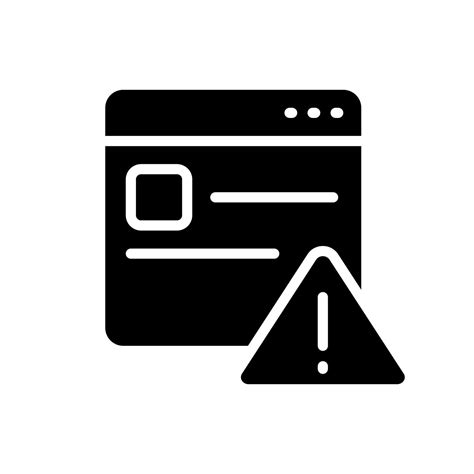Website Error Black Glyph Icon Webpage Broken Network Connection