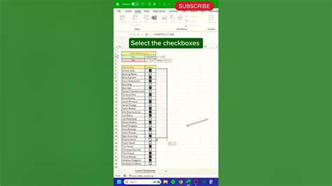 Count Checkboxes In Excel ‼️ Shorts Excel Computer Exceltricks Youtube