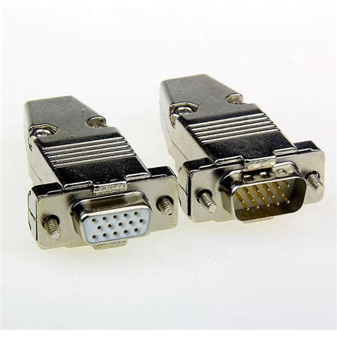 Vga Welding Connector Db15 Male Plug Female Socket Metal Shell Kit 3