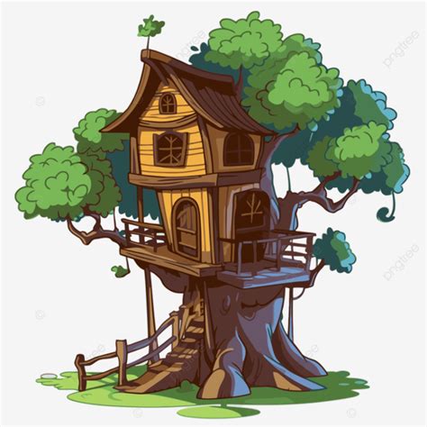 treehouse clipart cartoon vector illustration of tree house treehouse