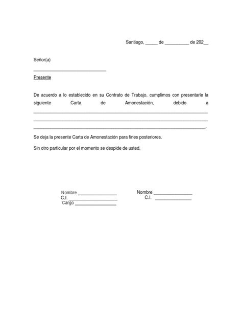 Carta De Amonestación Final Pdf