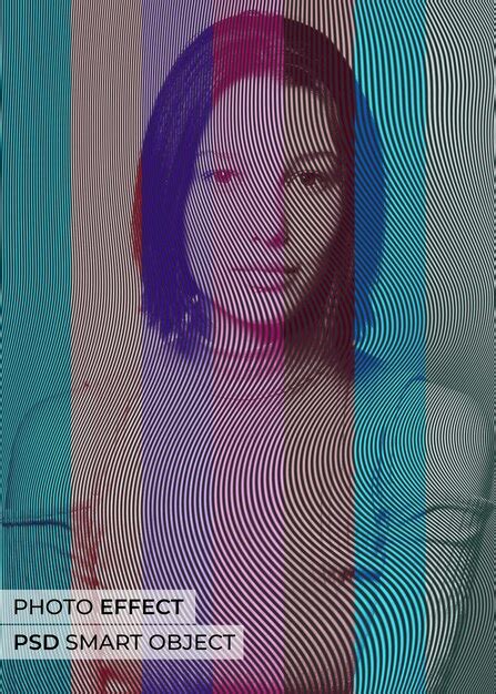 Free Psd Wavy Lines Photo Effect
