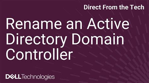 Rename An Active Directory Domain Controller Youtube