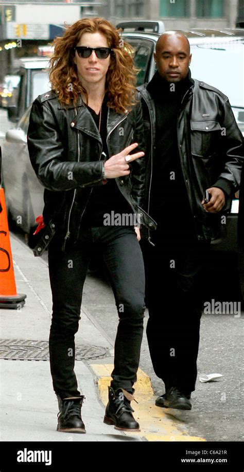 Snowboarder Shaun White Outside The Ed Sullivan Theater For The Late