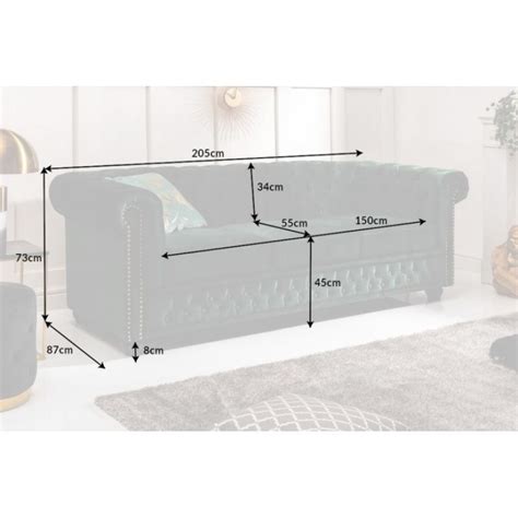 Canapea Clasica Stil Englezesc Chesterfield II 3 Locuri Verde