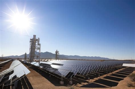 Premium AI Image Solar Power Plant With Panels And Cooling Systems Visible Created With