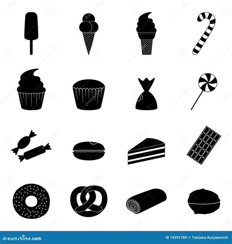 Set Of Sweets Icons Illustration Stock Vector Illustration Of Cafe