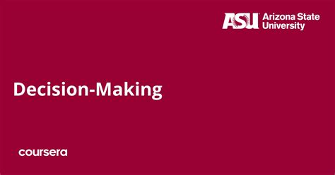 Decision Making Coursera
