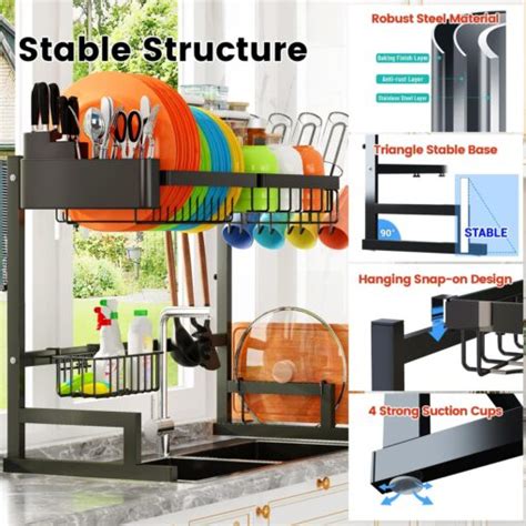 Adbiu Over The Sink Dish Drying Rack Expandable Height And Length