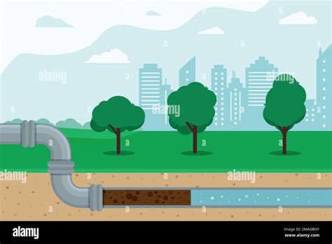 Pipeline For Various Purposes City Engineering Network Underground