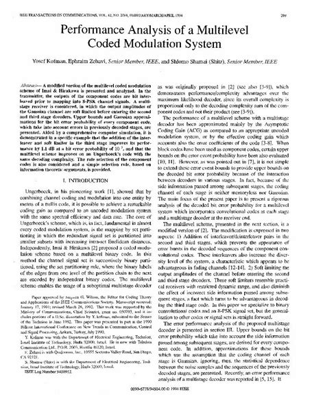 Pdf Performance Analysis Of A Multilevel Coded Modulation System Dokumentips