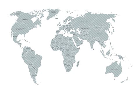 세계 지도 종이 회색 배경에 세계의 정치 지도 프리미엄 벡터