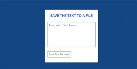 Save Textarea Text To A File Using Javascript