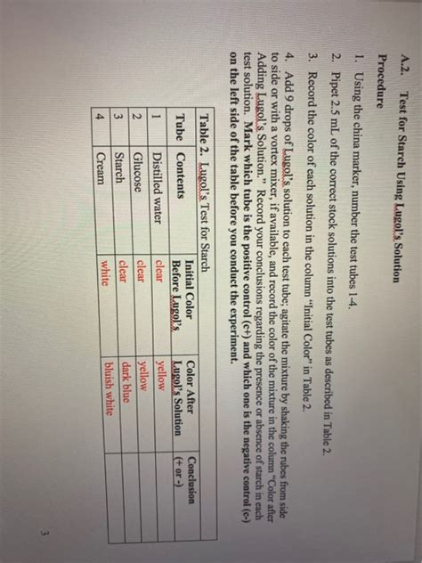Macromolecule Testing Lab Answer Key