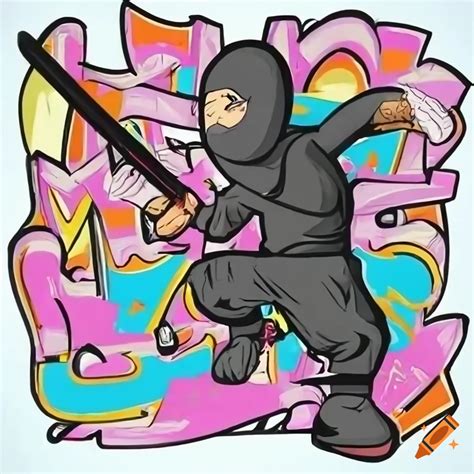 Graffiti Character With Phat Pants And Katana Sword On Craiyon