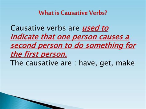 PPT CAUSATIVE VERBS PowerPoint Presentation Free Download ID