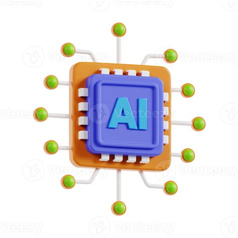 3d Ai Chip Icon Processor 3d Icon Cpu Ai Chip 3d Artificial