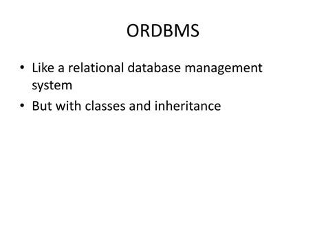 ppt object relational database managmement systems ordbms