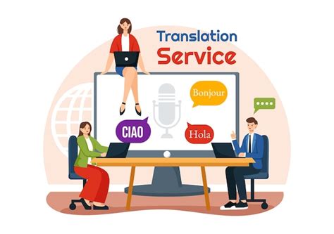 Premium Vector Translator Service Vector Illustration With Language
