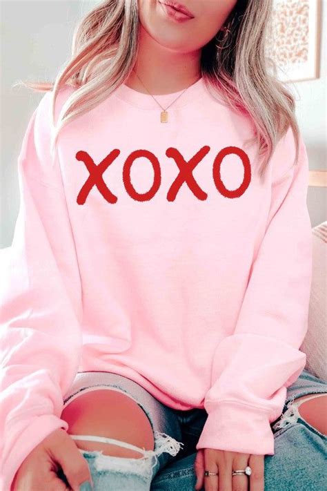 Pink Xoxo Sweatshirt Sweatshirts Plus Size Oversized Sweatshirt