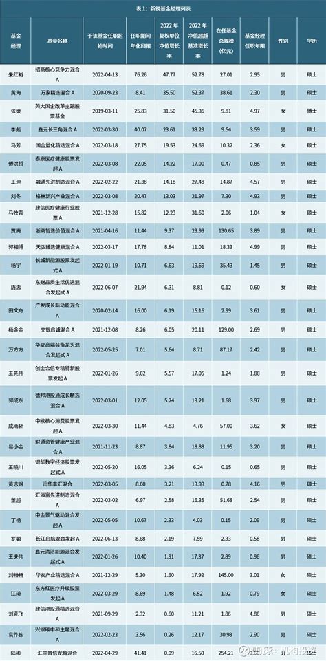 一张新锐基金经理榜！ 牛熊跌宕，股市起伏，主动权益类基金排行榜又是一轮大洗牌，一波担任基金经理年限不长的“新人”以出众的投资业绩强力“出圈
